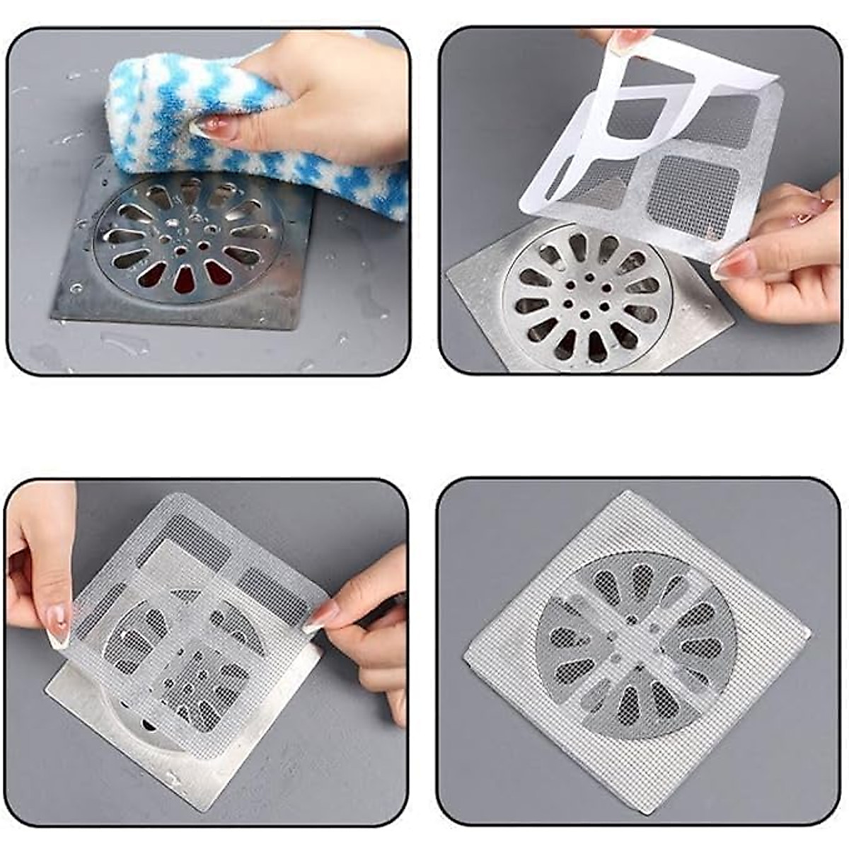 Einweg Filterflicken for Drain, Disposable Filter Patches for Drain Shower, Disposable Drain Covers for Shower, Bathtub Drain Filter Patch,Floor Drain Cover,for Bathroom,Kitchen (30PCS)