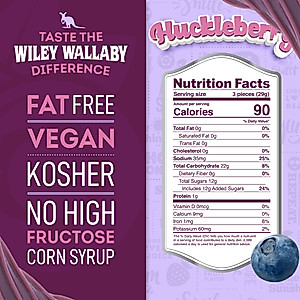 Wiley Wallaby Licorice 10 Ounce Classic Gourmet Soft & Chewy Australian Huckleberry Licorice Candy Twists, 1 Pack