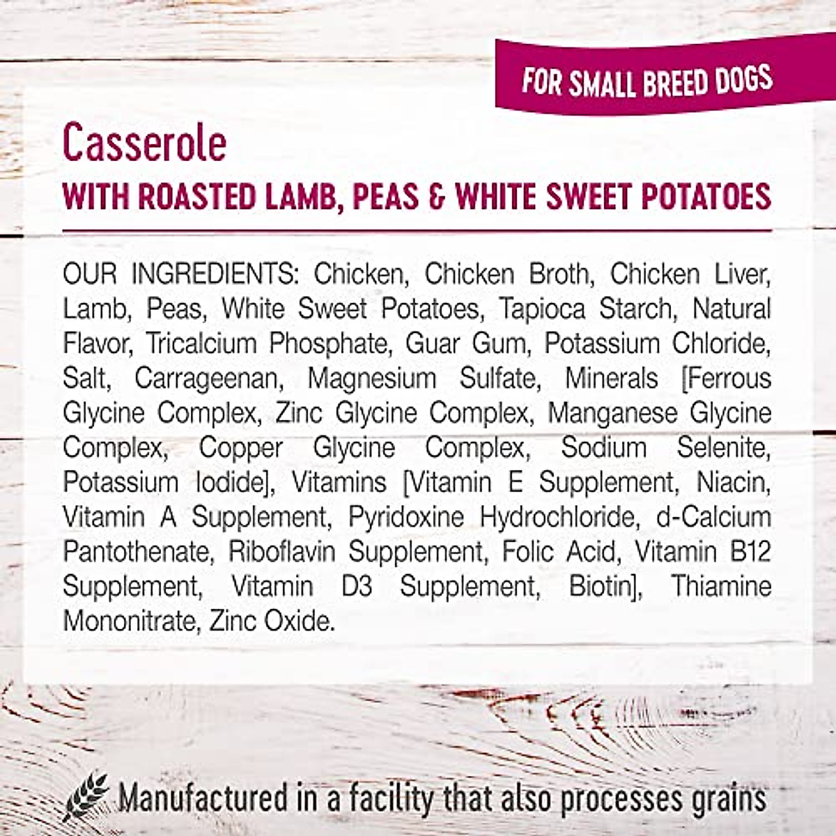 Wellness Petite Entrees Casserole Grain Free Roasted Lamb, Peas & Sweet Potatoes Wet Dog Food, 3 oz, Case of 12