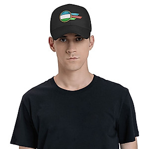 Dazii Polyester Baseball Cap Uzbekistan Happy Independence Day Hat Lightweight Breathable Sport Hat Quick-Drying Sun Protection Cap Adjustable Strap Cap Black