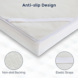Airdown Mattress Topper Twin XL, 3 Inch Gel Egg Crate Memory Foam Mattress Topper with Removable & Washable Cover, CertiPUR-US Certified, Twin XL Size