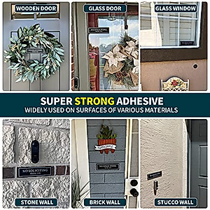 No Soliciting Sign for House (with Strong Adhesive Tape), 8.2" x 2.4" Premium Durable No Soliciting Signs for Home, No Solicitation Signs for Front Door/Wall/Window, Clear and Easy to Read