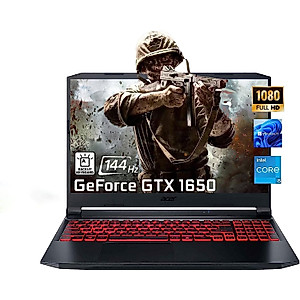 acer Nitro 5 Gaming Laptop, 15.6 Inch FHD 144Hz, Intel Core i5-11400H, Windows 11 Pro, 64GB RAM, 2TB SSD, NVIDIA GeForce GTX 1650, Backlit KB, Type-C, RJ-45, Long Battery Life, PCM