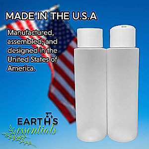 2 Pack Refillable 16 Ounce HDPE Squeeze Bottles With"Stand On The Cap" Dispenser Tops-Great For Lotions, Shampoos, Conditioners and Massage Oils From Earth's Essentials (WHITE CAP)