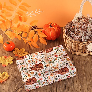 100 Sheets 20 * 14 Inches Floral Highland Cow Tissue Paper for Gift Bags, Boho Flower Gift Wrapping Tissue Paper for Birthday Wedding Baby Shower Cow Themed Party DIY Craft