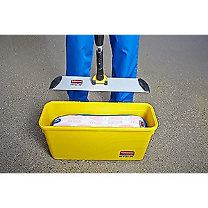 Rubbermaid Commercial Products FGQ95088YEL HYGEN Storage and Charging Bucket for Microfiber Mops Yellow, 12.5" x 8.8" x 25.8"