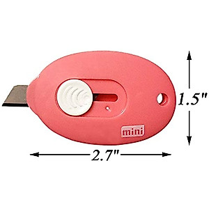 Mini Utility Knives Box Cutter Retractable Letter Opener (Blue/Pink/White) 6PC