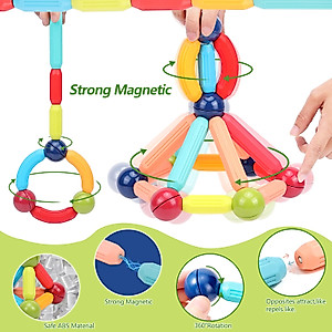 COUOMOXA Magnetic Building Blocks for Kids: STEM Educational Learning Toys - Montessori Fun Indoor Preschool Activity for Toddlers and 3+ Year Olds