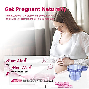 MomMed Ovulation Test Strips, 105 LH Ovulation Predictor Kit with 105 Collection Cups, Accurately Track Ovulation Test, High Sensitivity Result for Women Home Testing