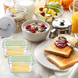 SCWBOEII 2 Pack-Cheese slicer Storage Containers with lids Airtight Plastic Butter Block Cheese slicer Holder for Fridge