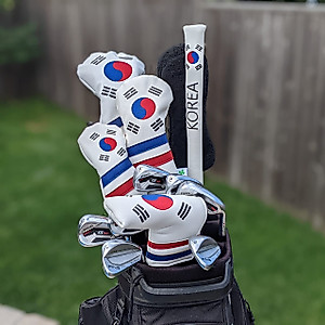 Foretra - Limited Edition Korea Flag Golf Putter Headcover Quality PU Leather Magnetic Closure for Blade Style Putters