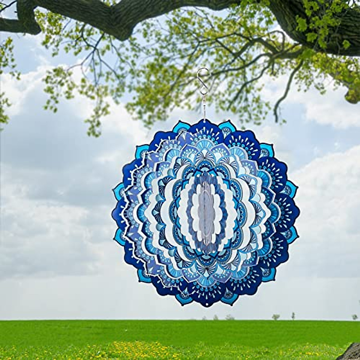 FENDISI Stainless Steel Wind Spinner- 3D Indoor Outdoor Garden Decoration Crafts Ornaments