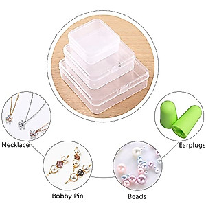 24 Packs Bead Storage, LIOUCBD Clear Small Plastic Containers with Lids, 4 Mixed Sizes Plastic Box for Craft Storage Bobby Pin Earplugs Screws Clips Jewelry