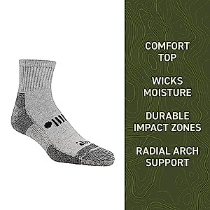 Jeep Men's Classic Cotton Socks-3 Pair Pack-Moisture Wicking and Cushioned Comfort, Black, 8-12