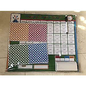 izer Rewards Chart for Kids with Magnets and Tooth Brush Holder, for toothbrushing