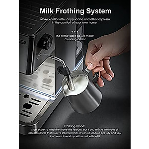 Espresso Machine , 20Bar Compact and Cappuccino Maker with Milk Frother Wand , Professional Coffee Machine for Latte , Stainless Steel