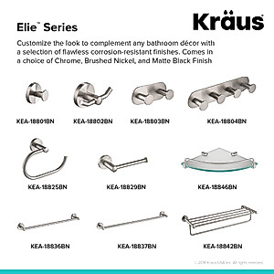 Kraus Elie Corner Bathroom Shelf, Brushed Nickel Finish, KEA-18846BN