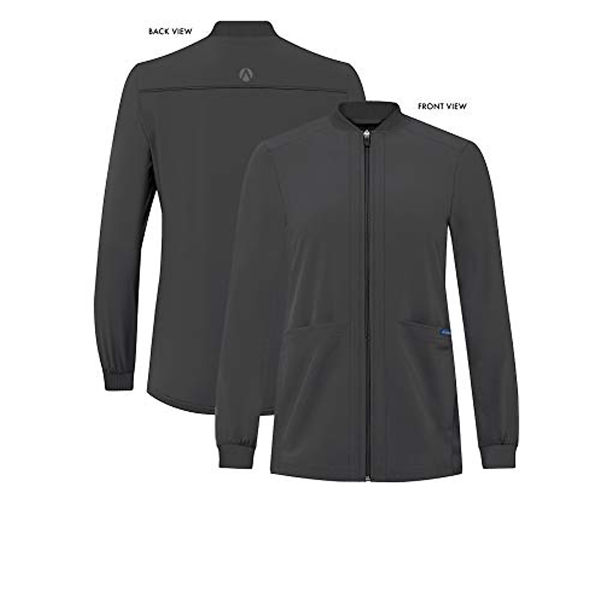 Adar Addition Scrubs for Women - Zippered Bomber Scrub Jacket - A6200 - Pewter - S