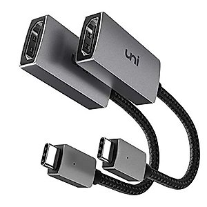 uni USB-C to HDMI Adapter 4K (2-Pack), Aluminum USB Type C (Thunderbolt 3 Compatible) to HDMI Adapter, Compatible with Mac Studio, MacBook Pro/Air, iPad Pro/Air 5, XPS, Surface, S22, and More -Grey