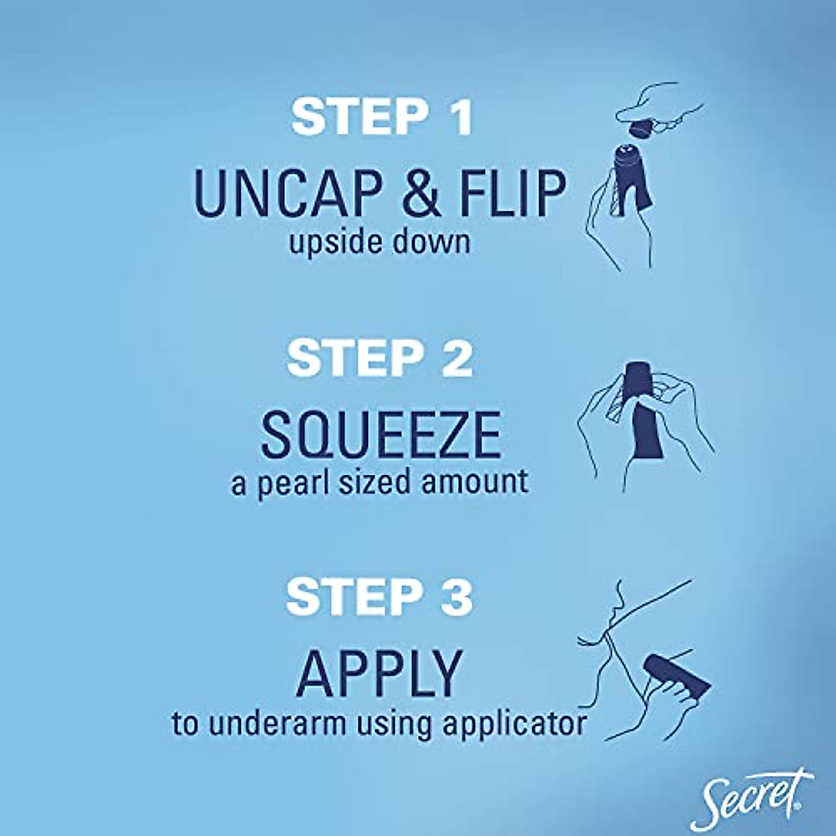 Secret Derma+ Invisible Gel Antiperspirant & Deodorant, Cooling With Vitamin B5 + Aloe, 48 Hr., 2.5 Oz