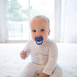 Dr. Brown's Advantage Symmetrical Pacifier with Air Flow, Blue Glow-in-the-Dark, 4-Pack, 0-6m