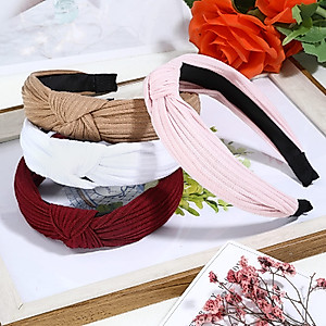 Fishinsea 10 Pack Knotted Wide Headbands for Women Cute Fashion Head Wrap in Solid Color Non-slip Hair Accessories for Daily Festival Presents