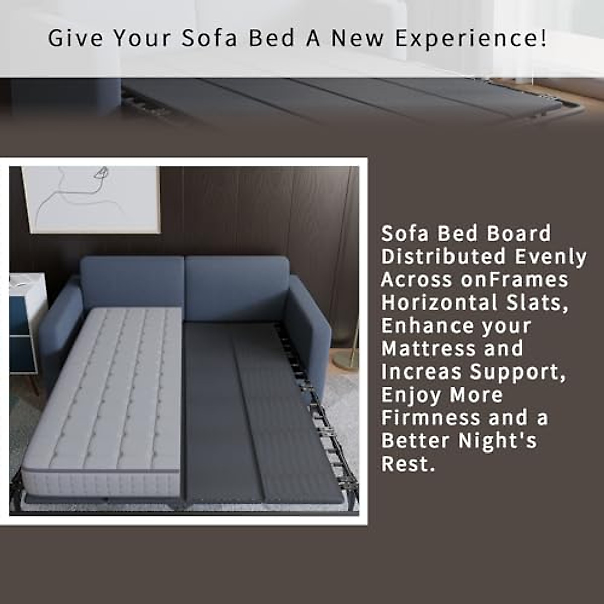 Imperius Foldable Box Spring, Bunkie Board, Bed Support Slats for Support to Streamline and Minimize The Bed, No Assembly Needed (30x60)