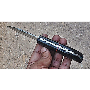 Smart & Sharp Custom Handmade Damascus Steel Hunting Knife/Skinner Knife AA-13125 (Black Micarta)