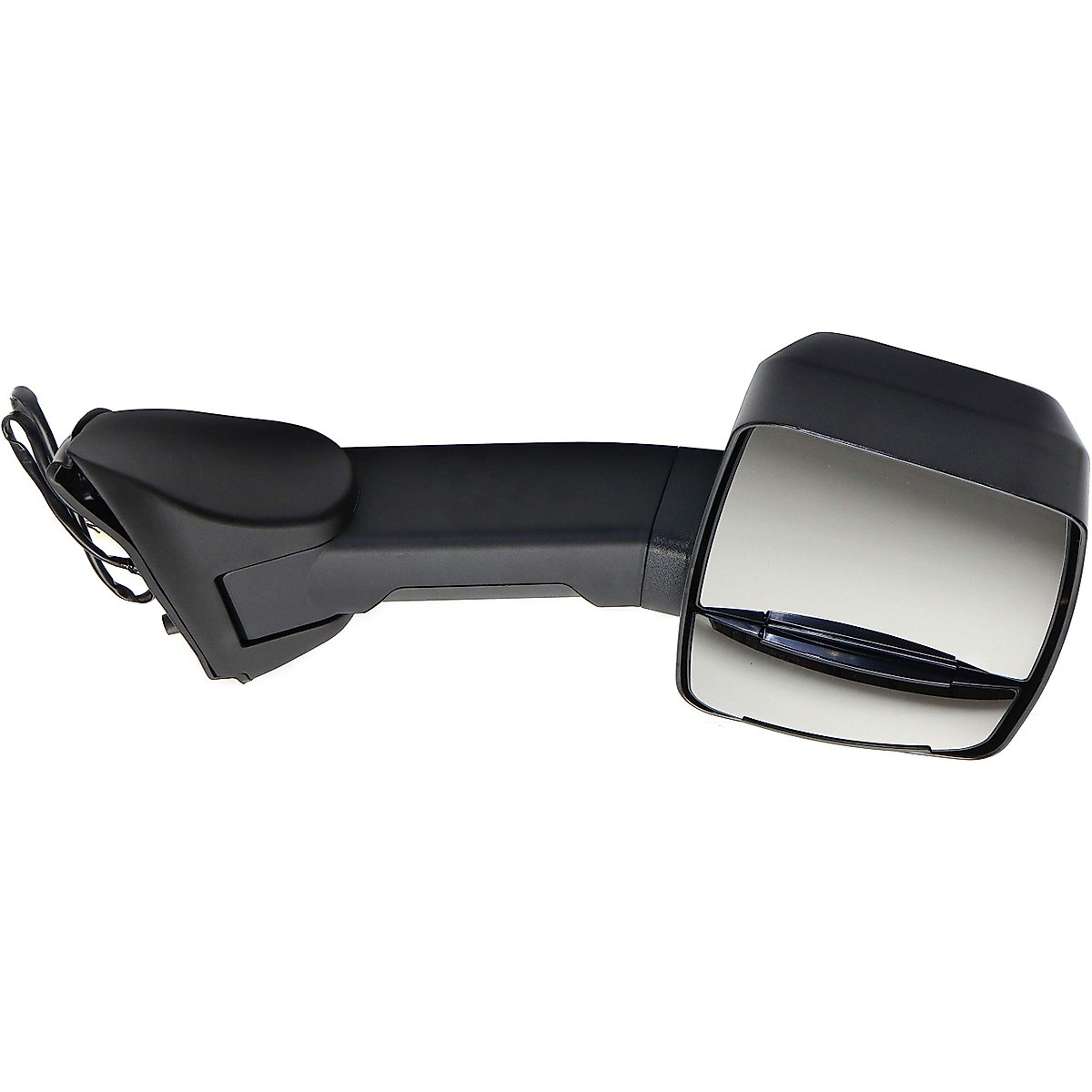 Kool Vue Mirror Set Compatible with 2003-2014 Ford E-150, 2003-2005 E-150 Club Wagon, 1992-2002 E-150 Econoline, Towing, Power, Heated, Textured Black, Manual Folding, Single Arm