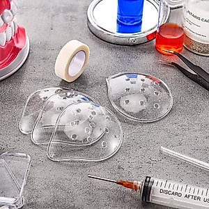 Spnico 5 Pieces Plastic Eye Clear Ventilated Eye Transparent Hole Eye Coverings with Gentle Paper Tape Breathable Eye Protections Care Supplies for Adults to Prevent Sand Gravel