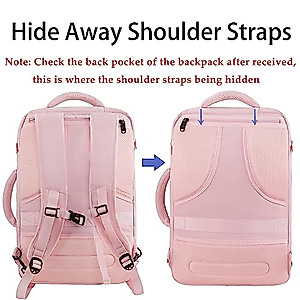 MATEIN Pink Travel Backpack for Women, Large Backpack Airline Approved, Expandable Carry on Backpacks, 35L Convertible Suitcase, Weekender Back Pack for Hiking Sport Gym, Gift for Traveler