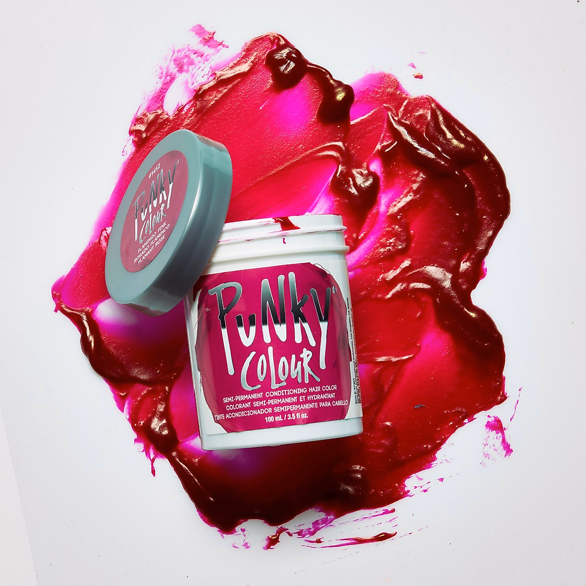 Punky Flamingo Pink Semi Permanent Hair Color, Conditioning Vegan Hair Dye, Non-Damaging Formula, PPD & Paraben-Free, Long-Lasting Vibrant Pink Hair Color, Up to 40 Washes, Hair Care, 3.5 oz