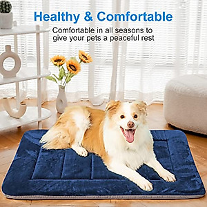 Hero Dog Extra Large Dog Bed Crate Pad Mat Soft Kennel Pads 48 in Non Slip Washable Dog Mattress Pet Beds Cushion for Pets Sleeping Mats