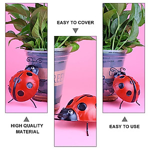 IMIKEYA 4pcs Wrought Iron Lawn Ladybug Simulation Ladybug Simulated Ladybug Garden Ladybug Iron Art Ladybug Iron Ladybug Yard Ladybug Decoration Ladybug Model Ladybug Decorations