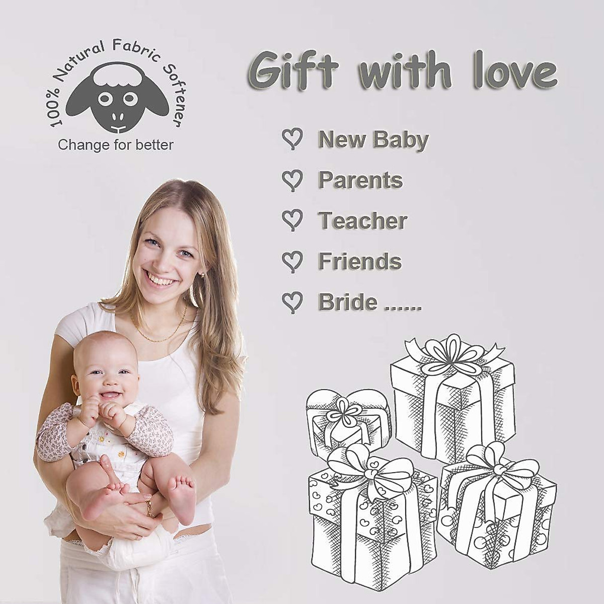 Budieggs Wool Dryer Balls Organic XL 6-Pack, 100% New Zealand Chemical Free Fabric Softener for 1000+ Loads, Baby Safe & Hypoallergenic, Reduce Wrinkles & Shorten Drying Time Naturally