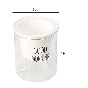 PERZOE Self-Watering Planter Plastic Plant Pot Automatic Water Absorbing Round Flower Bonsai Pot with Cotton Ropes for Home Garden Yard White