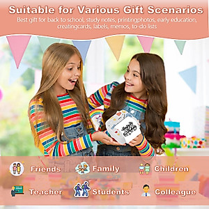 DOLEWA Mini Sticker Printer, Portable Thermal Inkless Sticker Maker with 8 Rolls Coloed Paper & 12 Pens, Wireless Thermarote Printers for Photos, Study Notes, Scrapbook, Journal, Memo (Doodle)