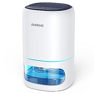 Acekool 35oz Dehumidifier Small Dehumidifier 2 in 1 with 7 Colorful Lights, Low Energy Portable Small Air Dehumidifiers for Home Bedroom Bathroom, Auto-off & Timer Function, Ultra Quiet 25dB, White