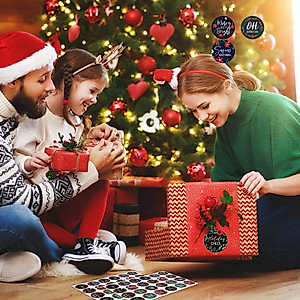 600 Pcs Christmas Envelopes Stickers Xmas Happy Holiday Stickers 2&#039;&#039; Round Holiday Gift Stickers Inspirational Positive Word Decals Seasonal Envelope Seals for Greeting Card (Joy)