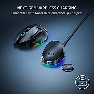 Razer Wireless Charging Puck for Basilisk V3 Pro Gaming Mouse: Magnetic Wireless Charging - Compatible with Qi Charging Devices - Mouse and Mouse Dock Sold Separately