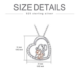 PROESS Elephant Necklace Lucky Daughter Pendant Necklace Sterling Silver I Love You Heart Jewelry for Women