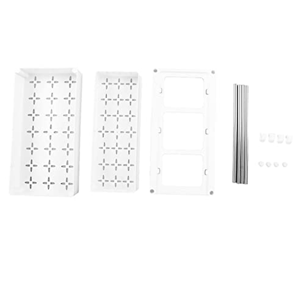 Bonwuno Under Sink Organizer Large Capacity, 2 Tier Slide Out Cabinet Basket Organizer, Cabinet Storage Shelves with Hooks,for Bathroom Kitchen Laundry (White)