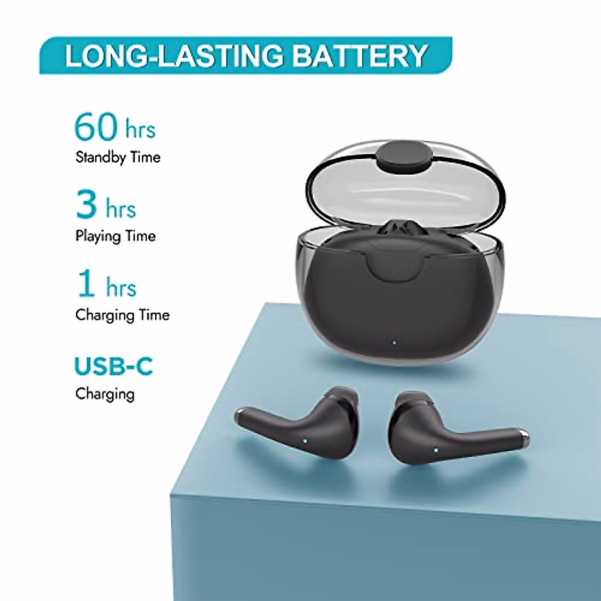 Andplay Wireless Earbuds, Bluetooth Earbuds,60H Playtime,Simple Fashion Earbuds,Waterproof and sweatproof,Bluetooth 5.1 Earbuds Deep Bass Sound,Touch Control,HiFi Stereo Sound,IPX6 Waterproof