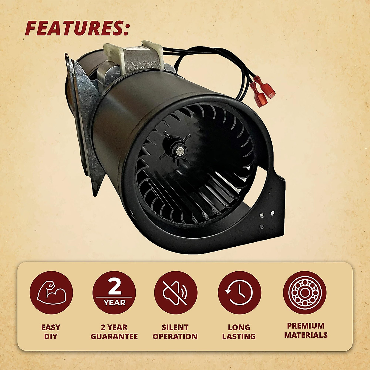 Quadrafire Stove Fan Room Air Blower Fan Pellet, Wood & Gas 812-4900