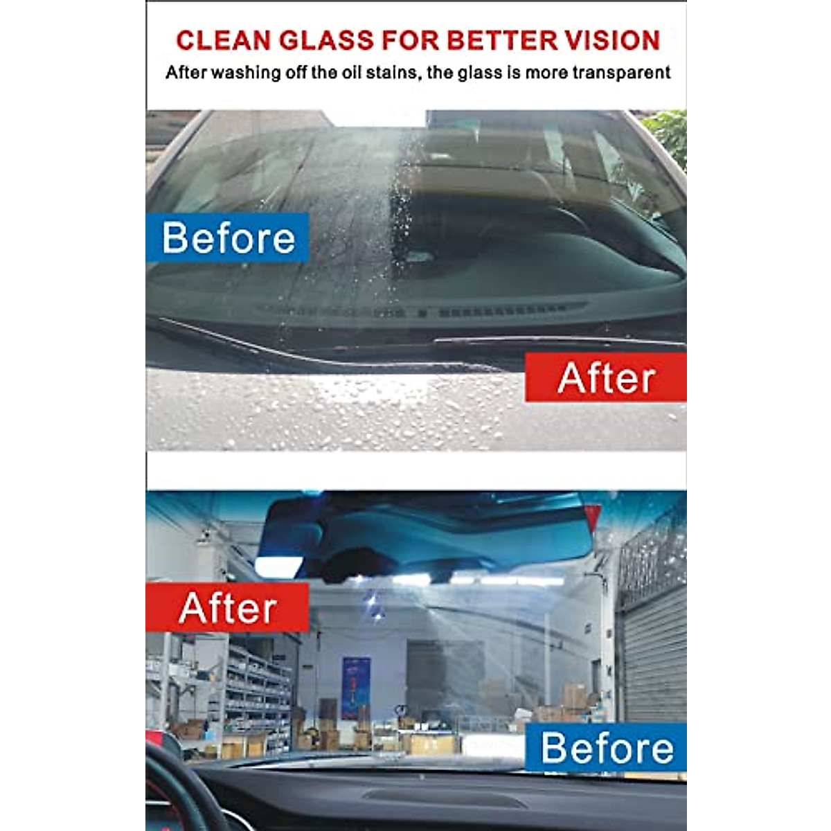 LONGLUAN Car Glass Oil Film Cleaner, Glass Oil Film Removing Paste, Car Windshield Oil Film Cleaner, Car Windshield Cleaning Cream, Safety and Long-term Protection (3pcs)