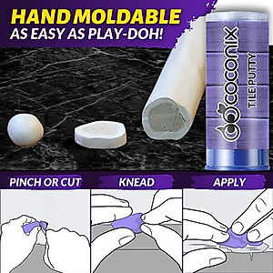 Tile & Bathtub Repair Kit with Epoxy Putty Stick – Fix Cracked Porcelain, Ceramic, Fiberglass, Stone, Super Strong Adhesion, Color Match for Floors & Walls, Fast-Drying, Seamless, Durable Repair