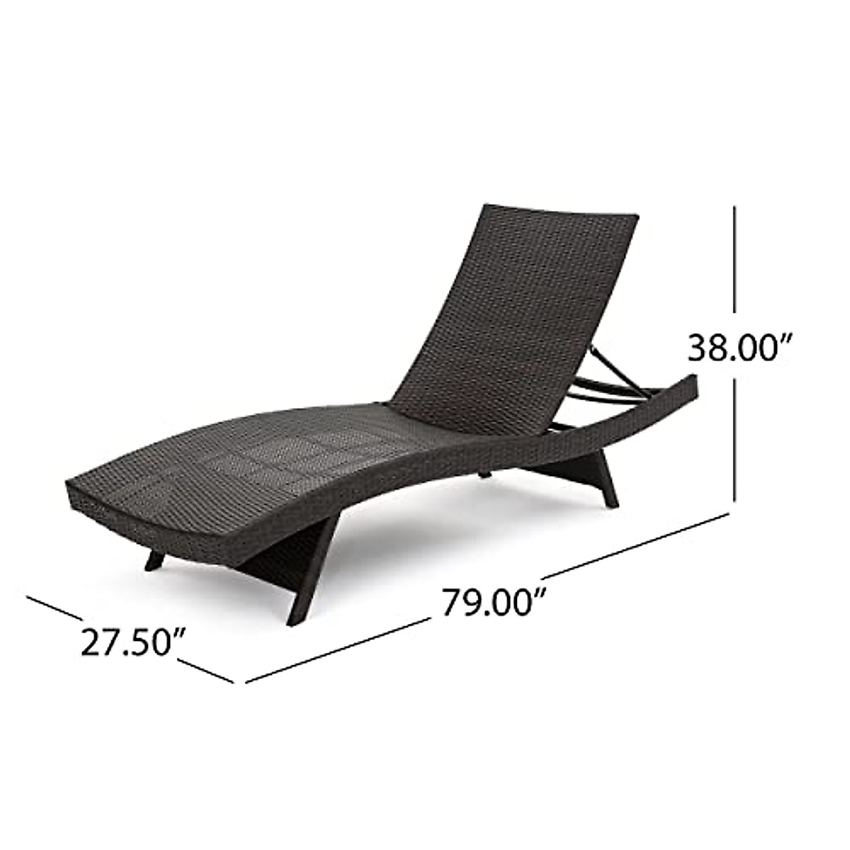 Christopher Knight Home Salem Outdoor Wicker Adjustable Chaise Lounge, Multibrown