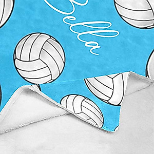 CUXWEOT Custom Blanket Personalized Sport Volleyball Soft Fleece Throw Blanket with Name for Gifts Sofa Bed (50 X 60 inches)