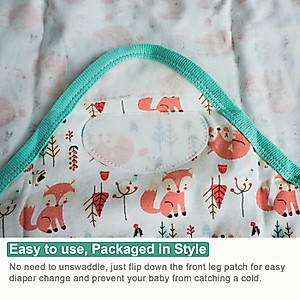 ZIGJOY Newborn Swaddle 2 Pack Easy Adjustable Cotton Swaddle Improve 1.0 TOG Sleep Swaddle Wrap for Baby 0-2 Months (Fox)