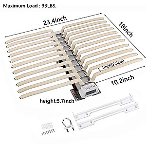 MYOYAY Pull Out Trousers Rack 22 Arms Steel Pull Out Pants Rack Pants Hanger Bar Clothes Organizers for Closet for Space Saving and Storage Maximum Load 33lbs Beige 23.4x18x5.7inch
